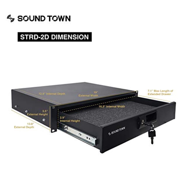 Sound Town High-Quality 1/2” (12mm) Plywood 12U PA DJ Pro Audio Rack ...