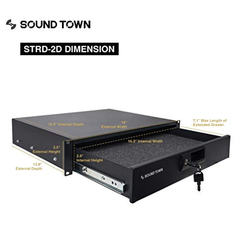 Sound Town High-Quality 1/2” (12mm) Plywood 8U PA DJ Pro Audio Rack ...