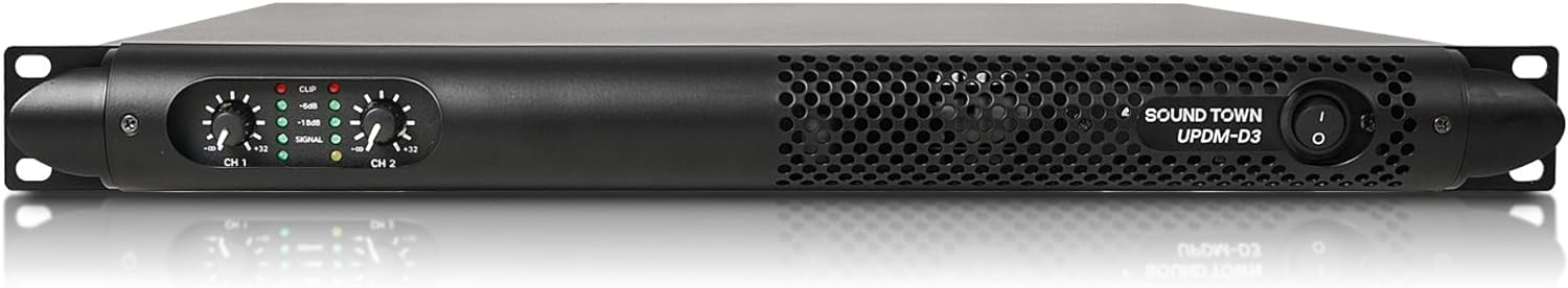 Sound Town Lightweight 1U 2-Channel PA/DJ Power Amplifier, 2 x 1150W at ...