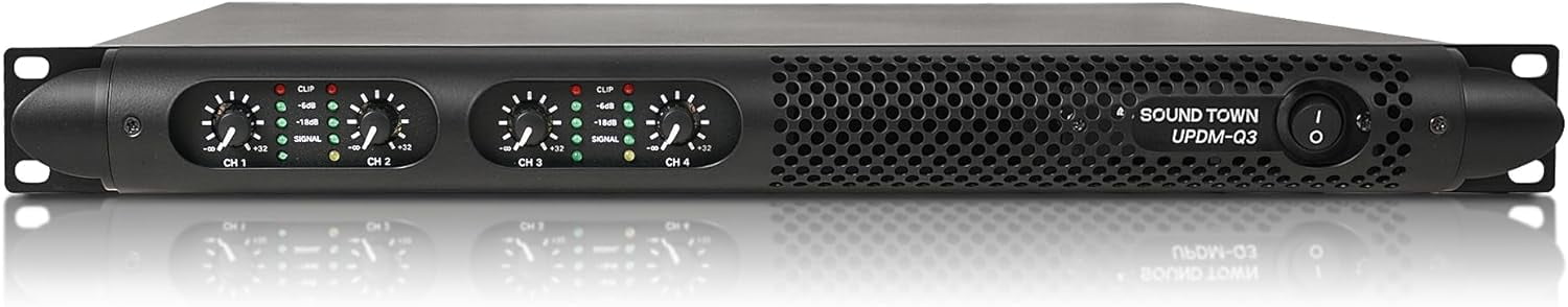 Sound Town Lightweight 1U 4-Channel PA/DJ Power Amplifier, 4 x 1150W at ...