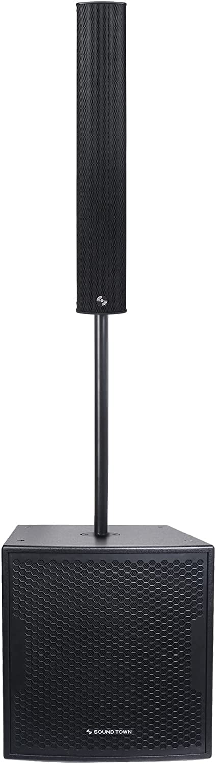 Sound Town Line Array Column PA/DJ Speaker System with One 18" Powered ...