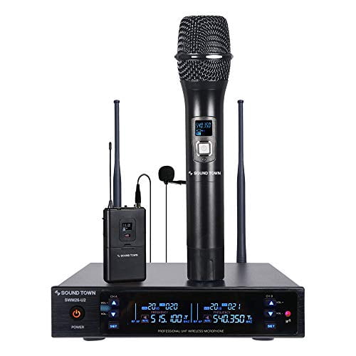 Sound Town Metal 200 Channels UHF Wireless Microphone System with 1 ...