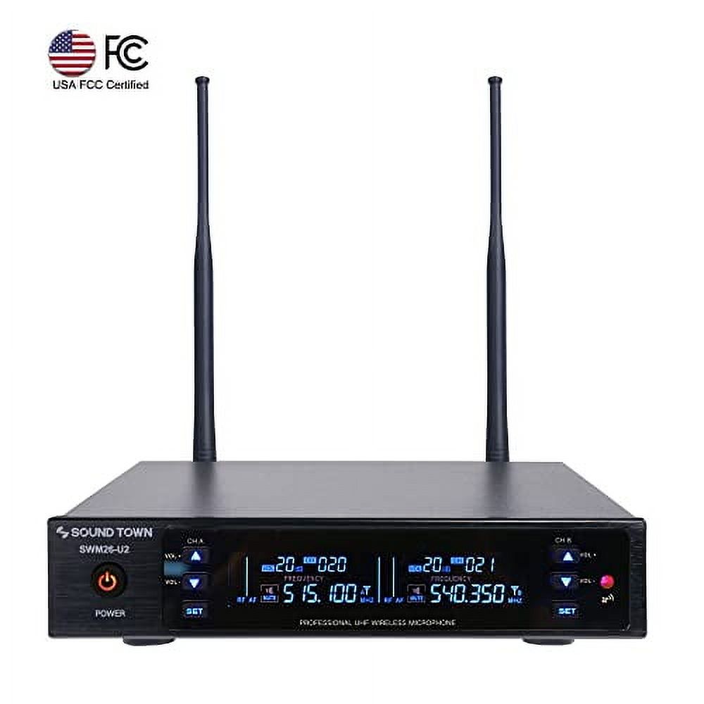 Sound Town Metal 200 Channels UHF Wireless Microphone System with 2 ...