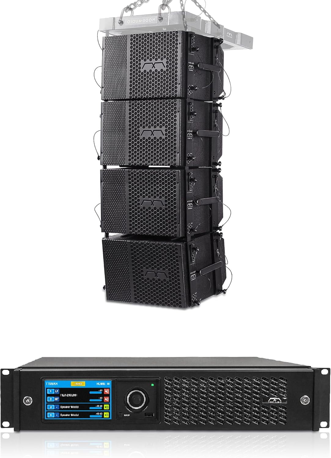 Sound Town Mode Audio Passive Line Array Speaker System with Four 10-inch Passive Line Array ...