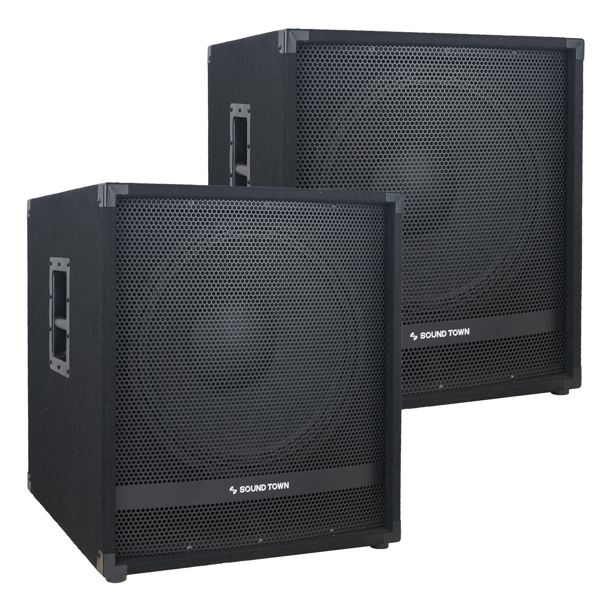 Sound Town Pair of 15" 1800W Powered Subwoofers with Class-D Amplifiers ...