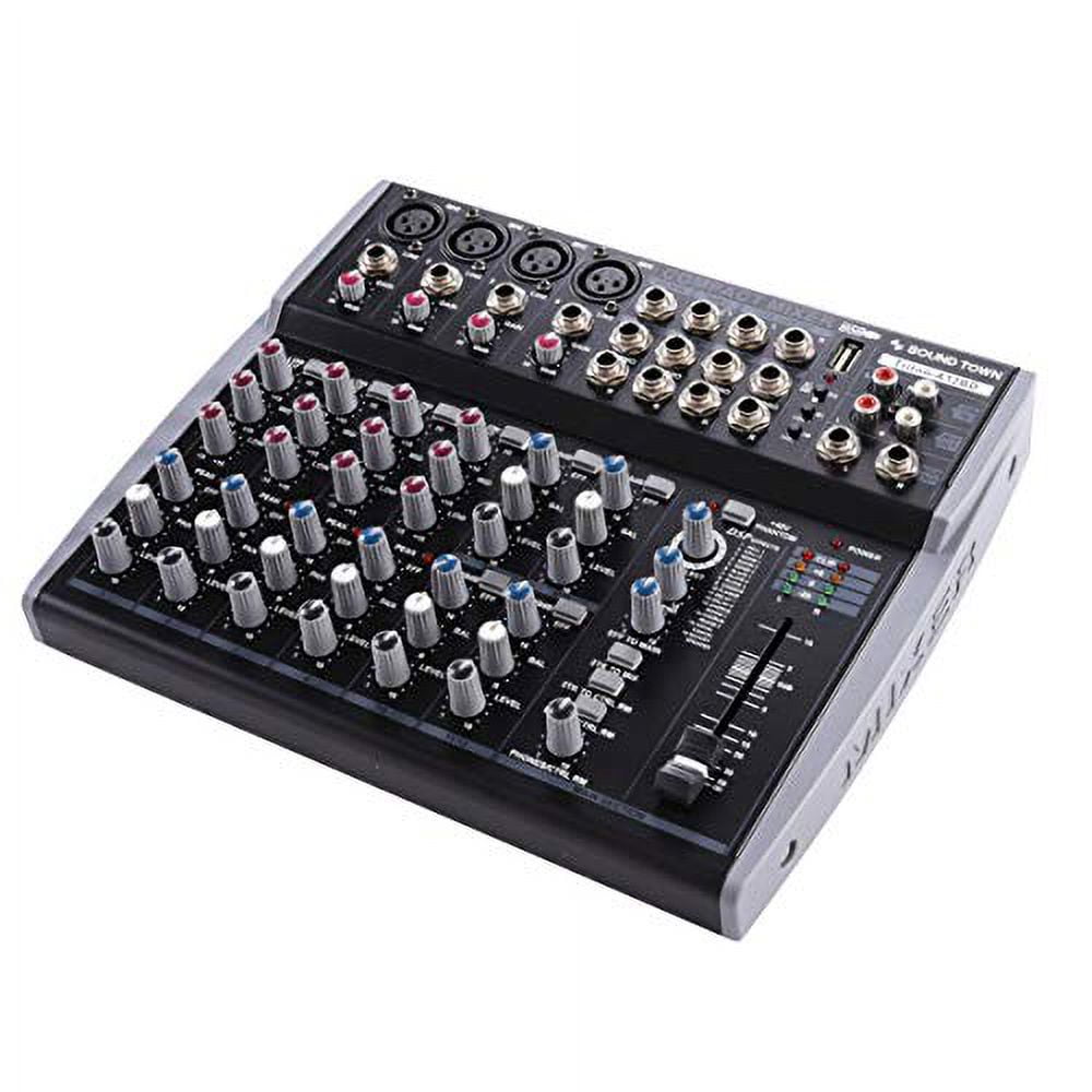 Sound Town Professional 12-Channel Audio Mixer with USB interface, Recording, EQ, Bluetooth, DSP ...