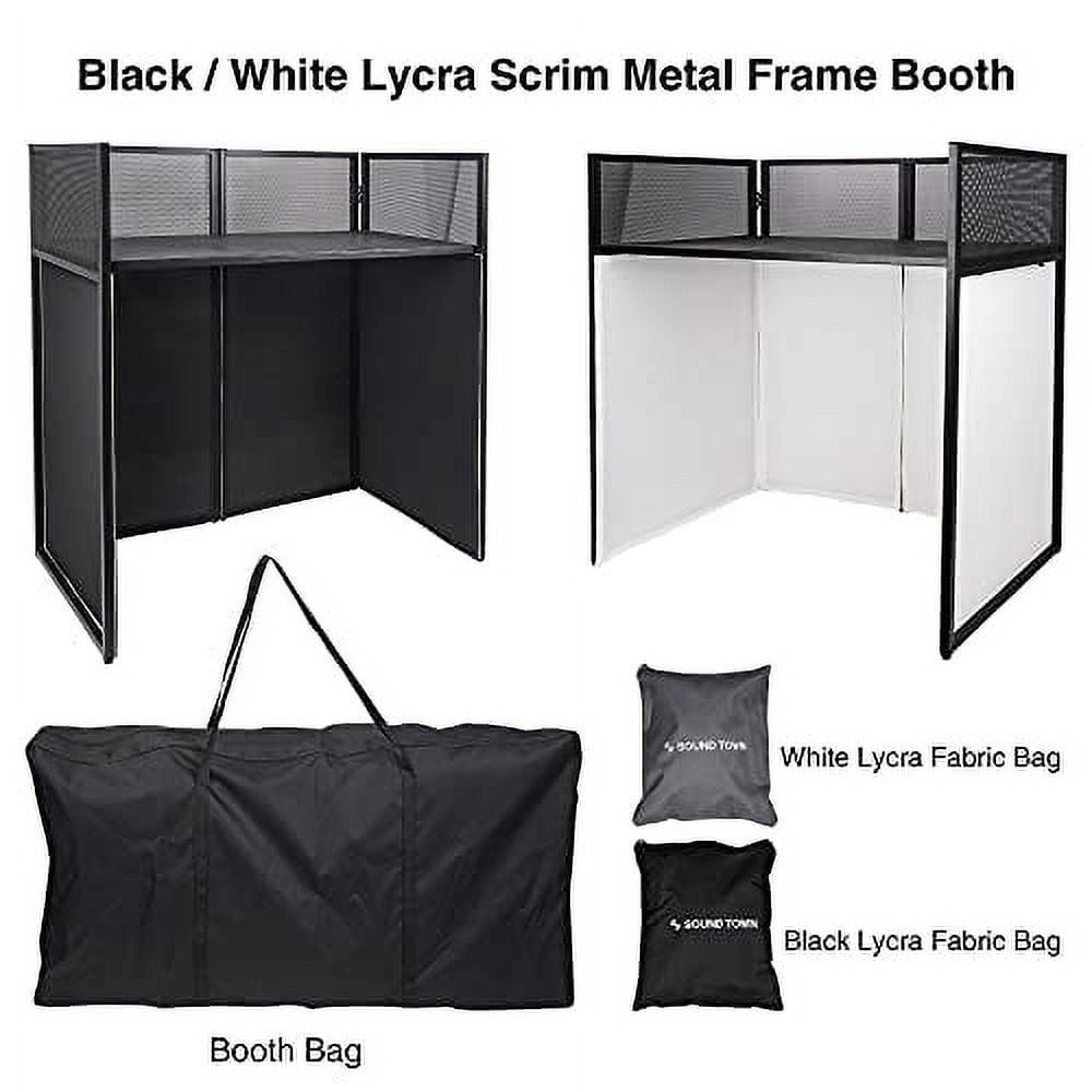 Sound Town Professional DJ Facade Booth with 20 x 40 Flat Table Top ...