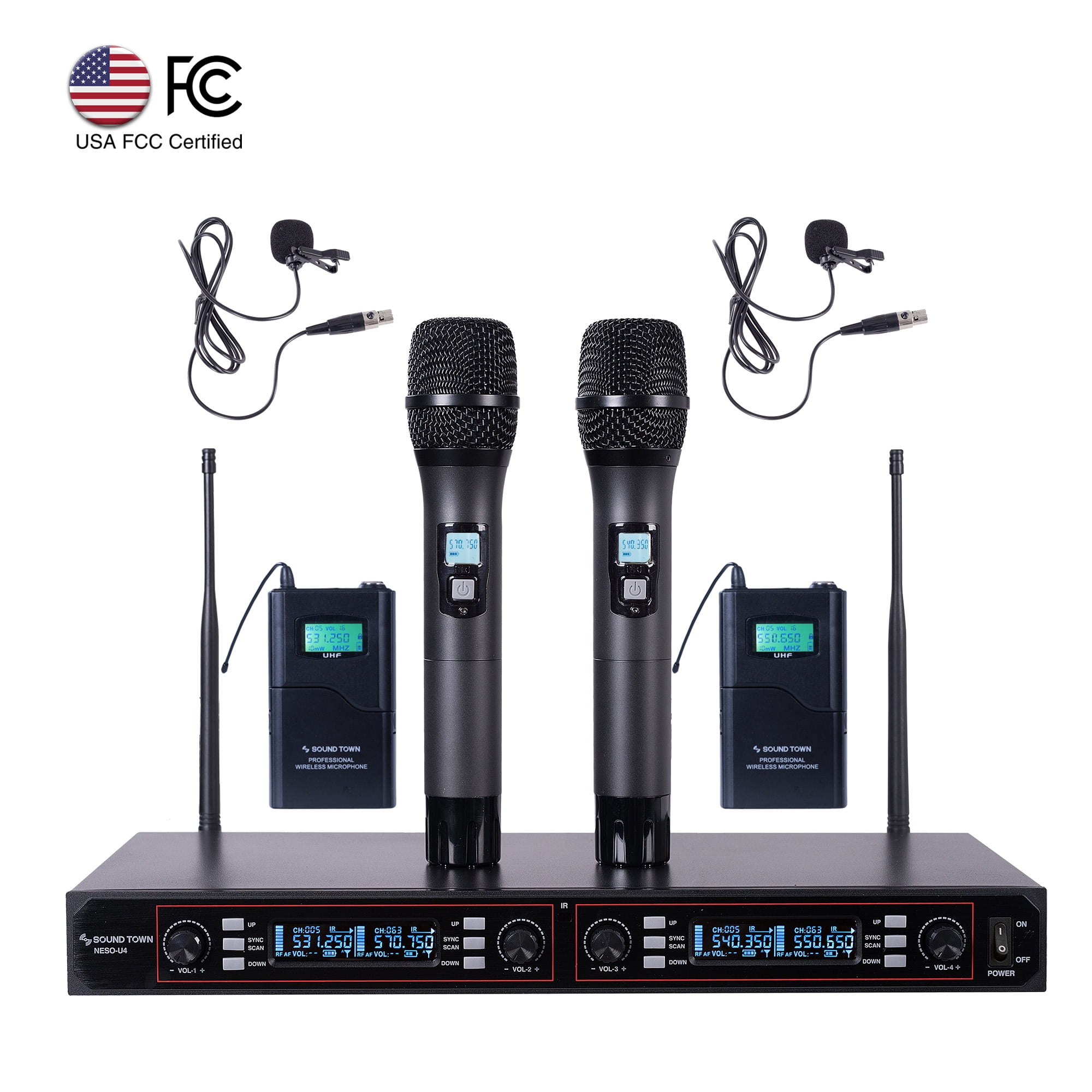 Sound Town Professional UHF Handheld Wireless Microphone System with ...