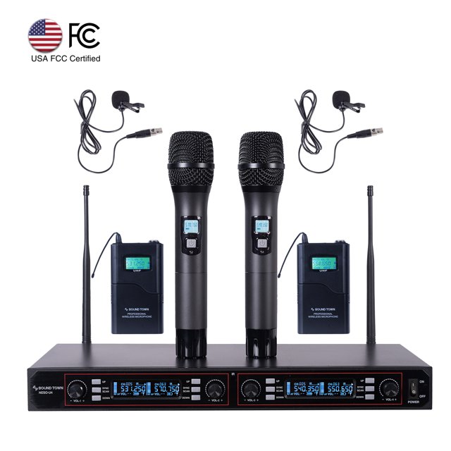 Sound Town Professional UHF Handheld Wireless Microphone System with LED Display, 2 Handheld ...