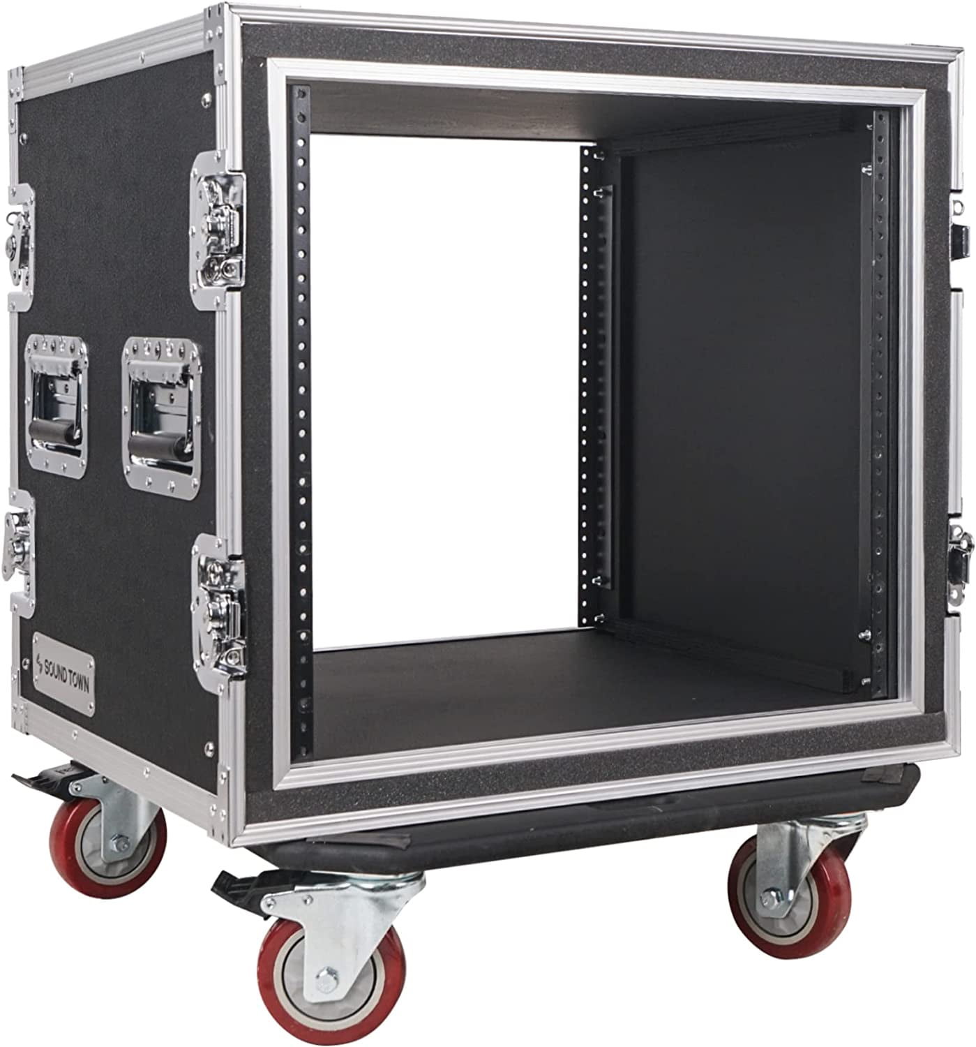 Sound Town Shock Mount 10U ATA Rack Case with 21" Rackable Depth and ...