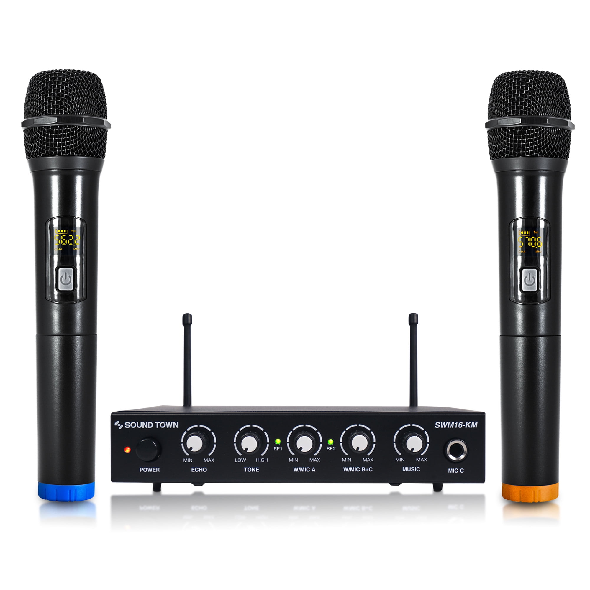Sound Town UHF 16 Channels Karaoke Wireless Microphone System with ...