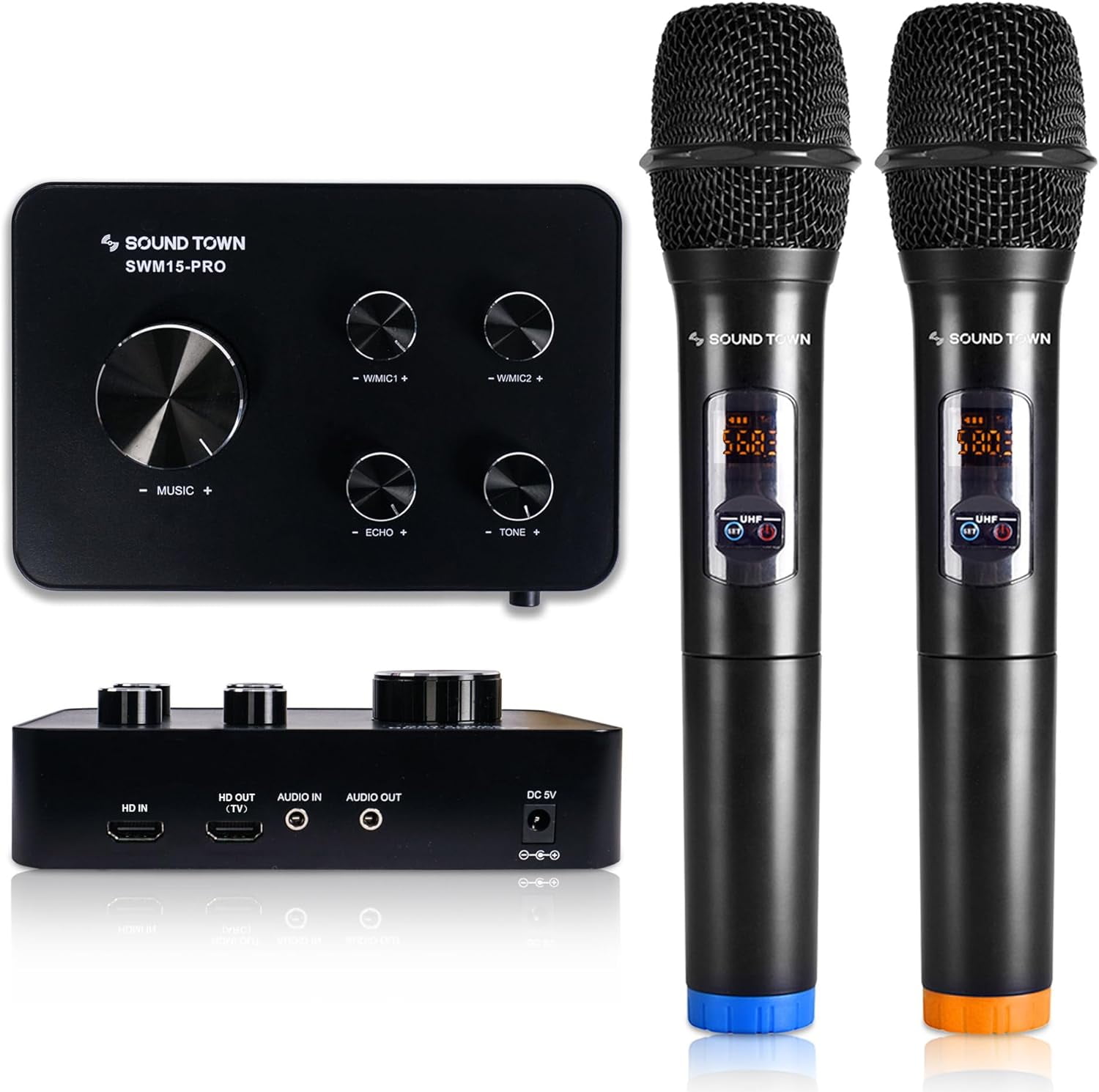 Sound Town Wireless Karaoke Microphone Mixer, HD Audio, Bluetooth, AUX ...