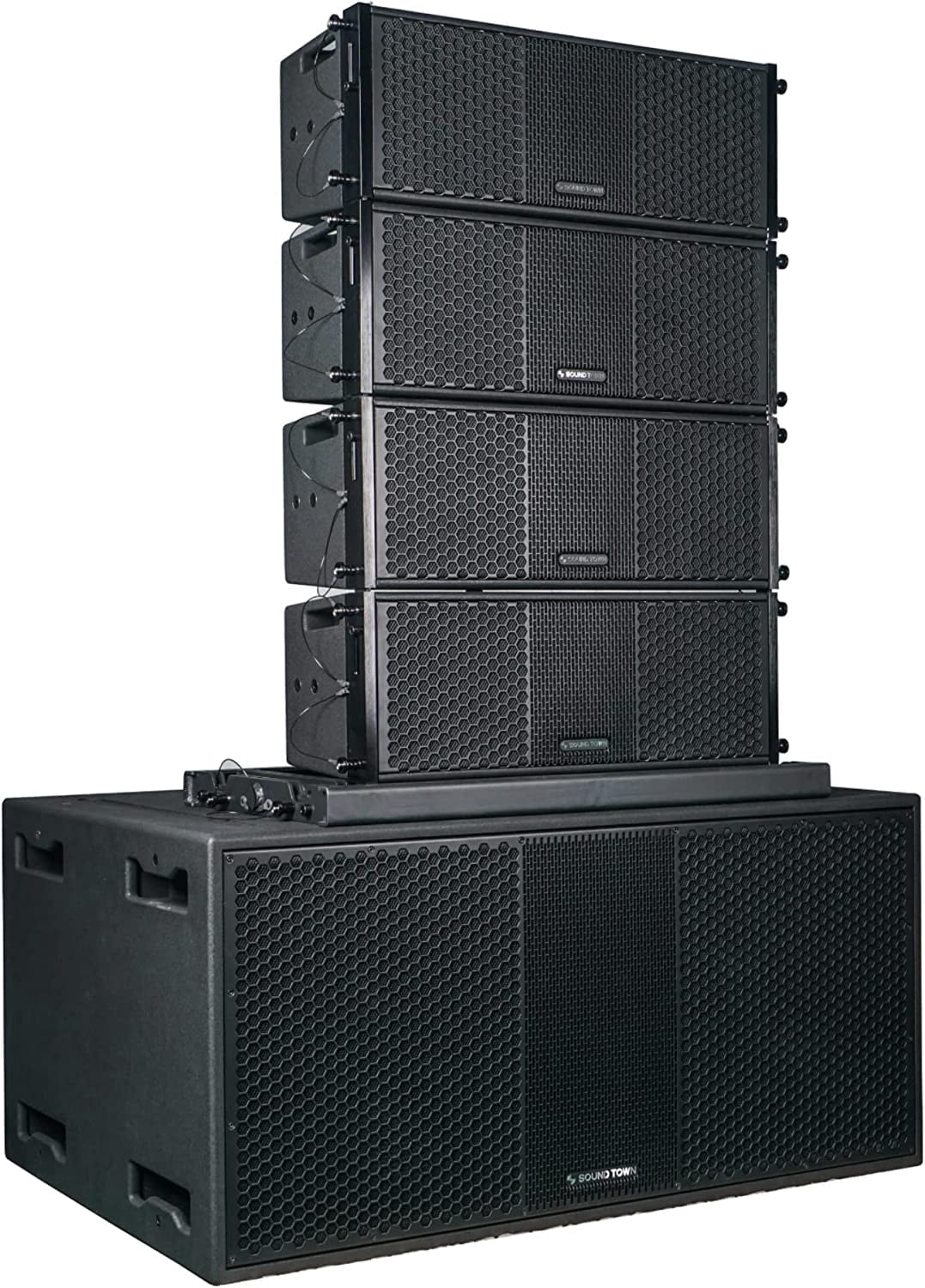Sound Town ZETHUS Compact Dual PA Loudspeaker with Dual Subwoofer ...
