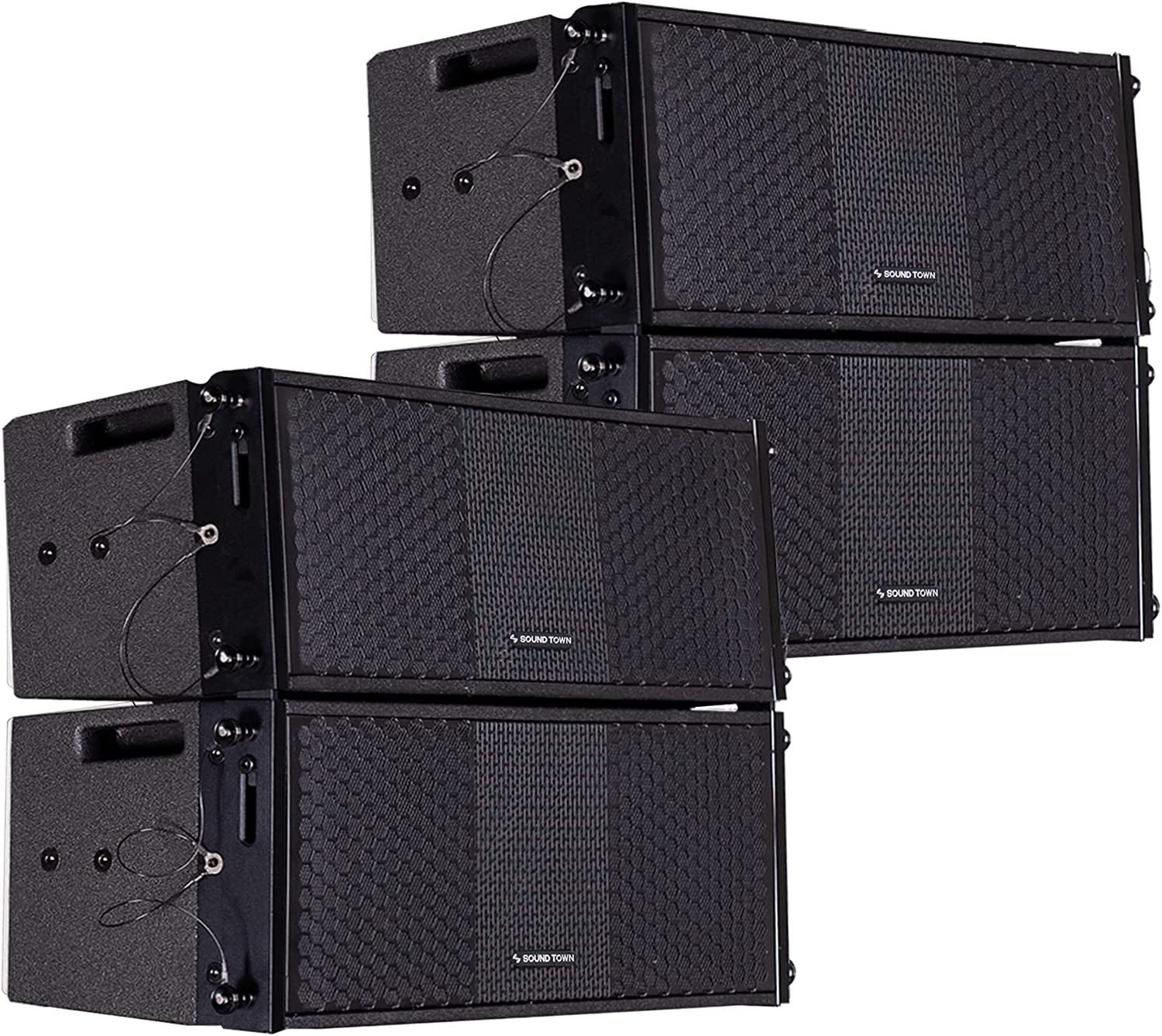 Sound Town ZETHUS Four Dual 8-inch Line Array Speaker System with ...
