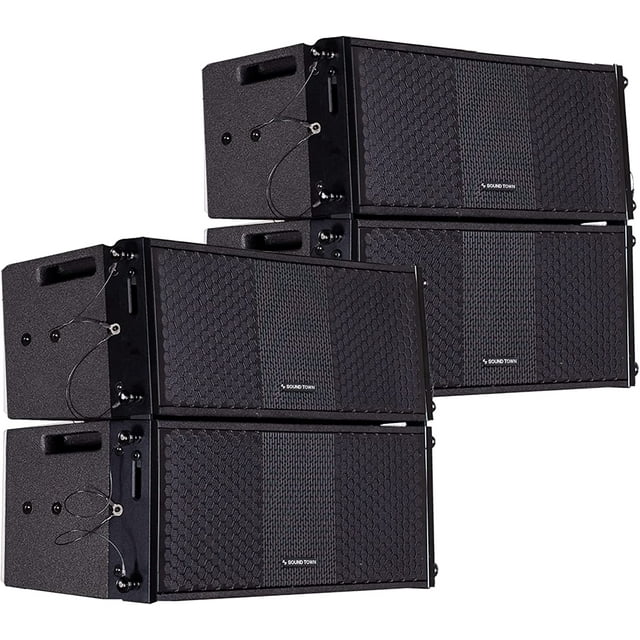 Sound Town ZETHUS Four Dual 8-inch Line Array Speaker System with Titanium Compression Driver ...