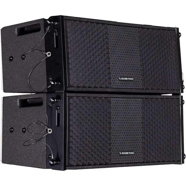Sound Town ZETHUS Dual 8-inch Line Array Speaker System, Titanium ...