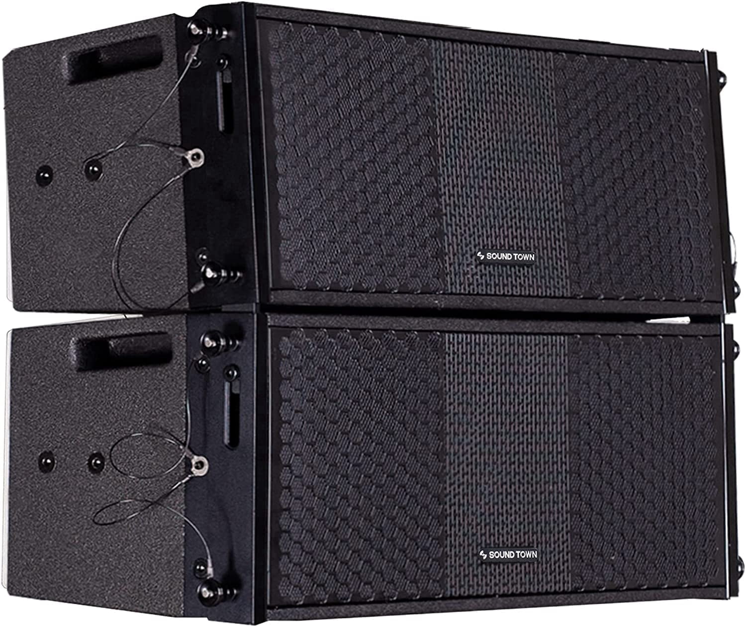 Sound Town ZETHUS Dual 8-inch Line Array Speaker System, Titanium ...
