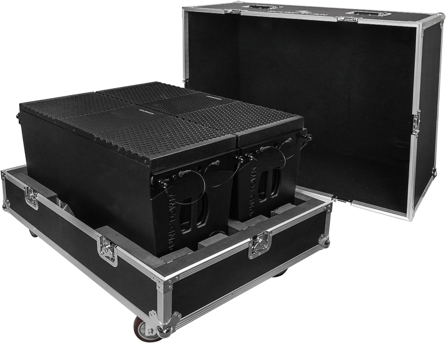 Sound Town Zethus Pair Of Dual 10 Inch Passive Line Array Speaker System With Flight Case Full