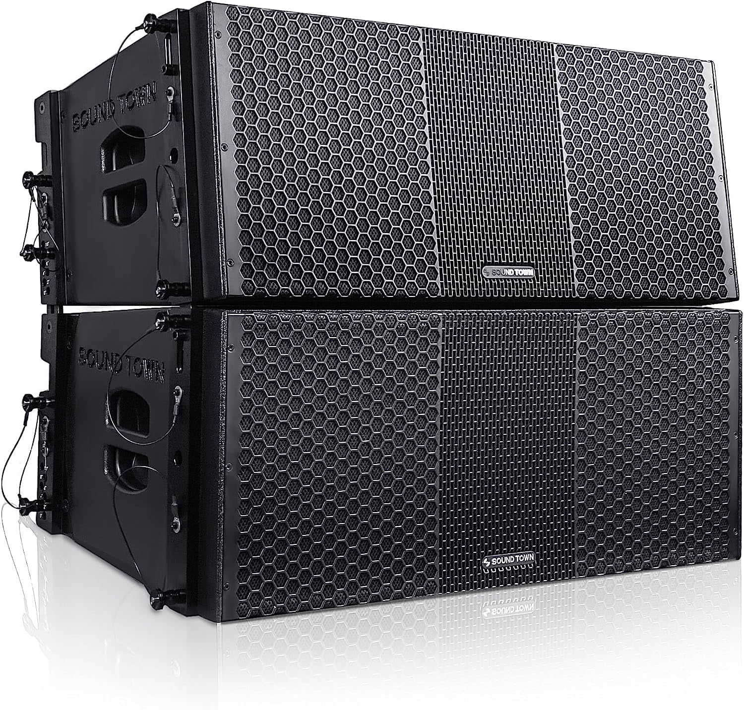 Sound Town ZETHUS Dual 10-inch Powered Line Array Speaker System, Onboard DSP, Black - Walmart.com