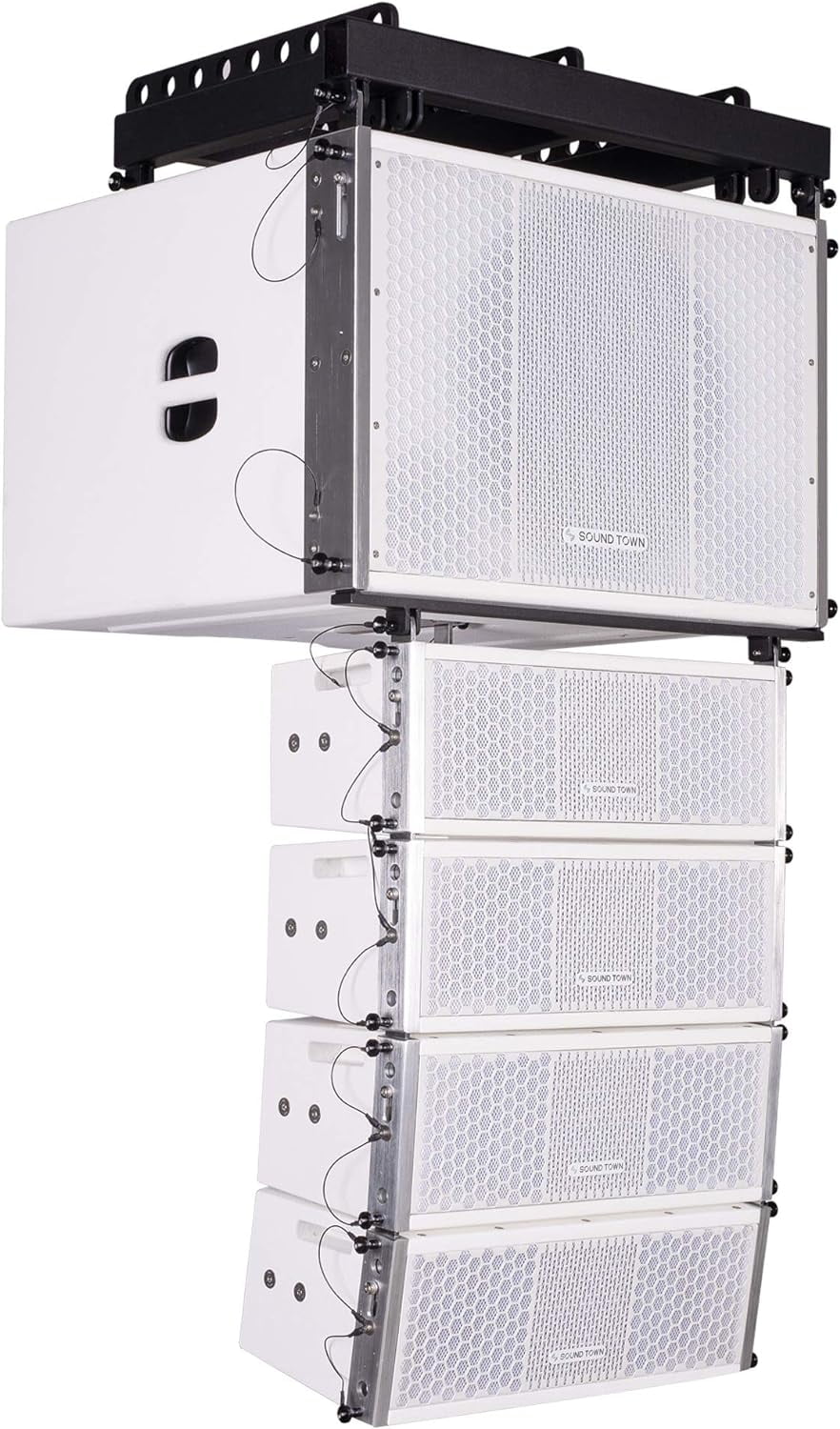 Sound Town ZETHUS Series Line Array Speaker System with One 15-inch Powered Line Array Subwoofer ...