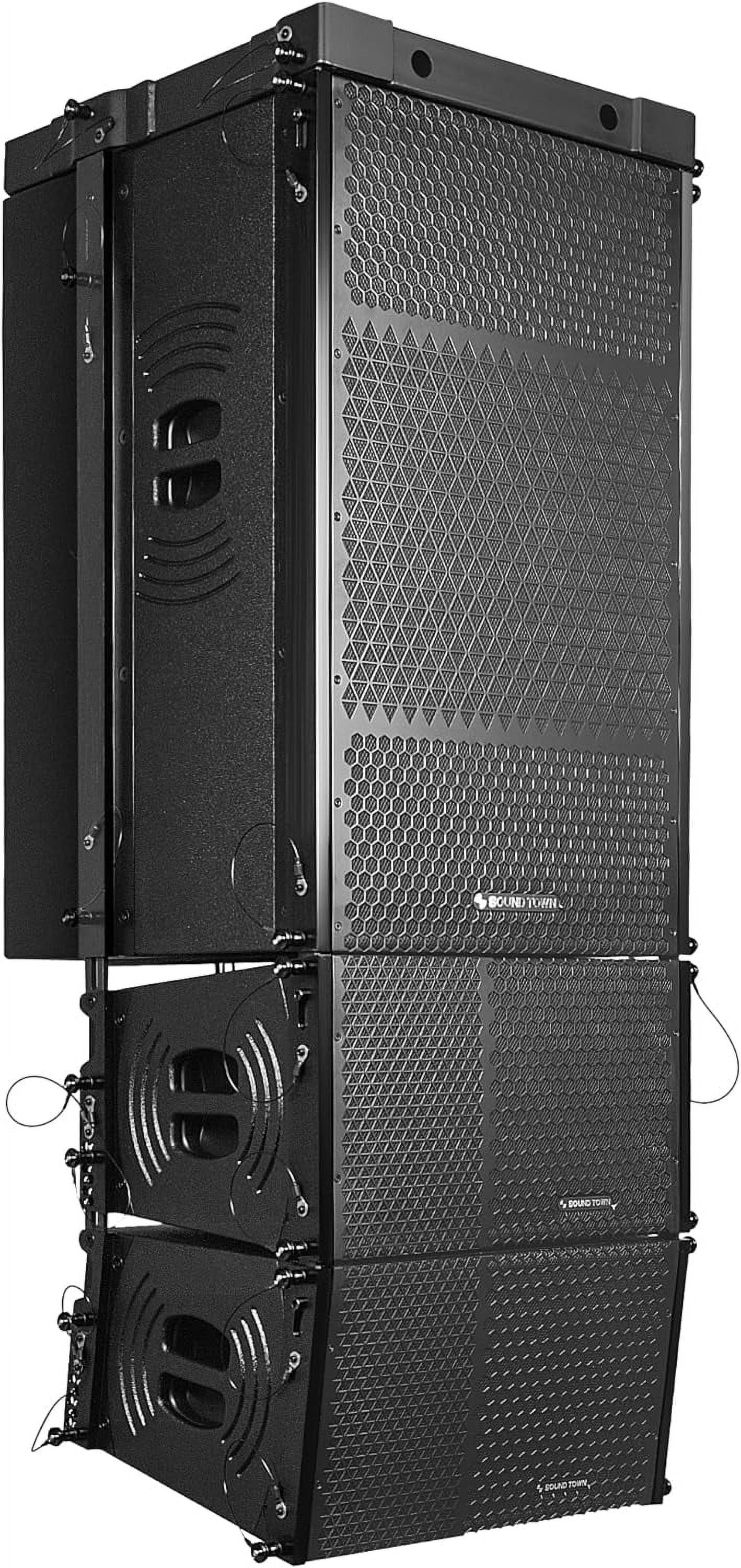 Sound Town ZETHUS Series Powered Line Array Speaker System with Dual 15-inch Line Array ...