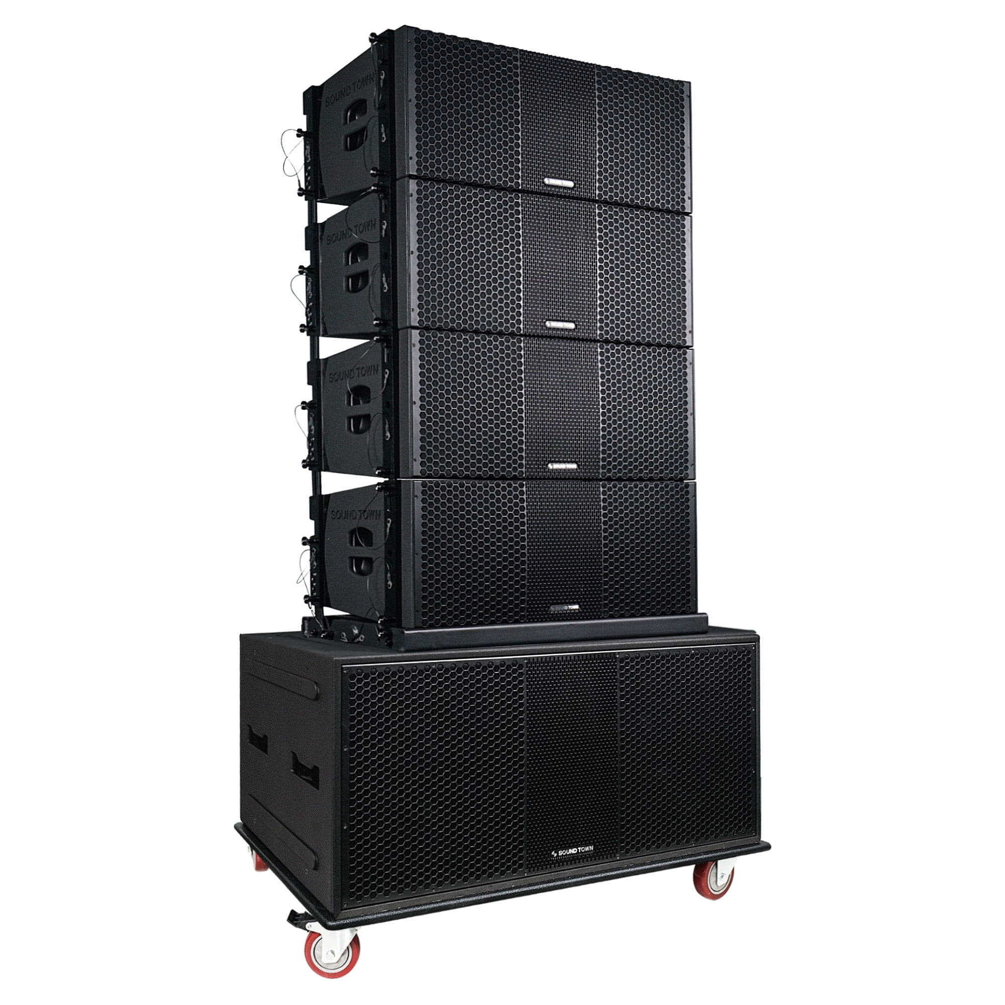 Sound Town ZETHUS Series Powered Line Array Speaker System with Dual 18 ...