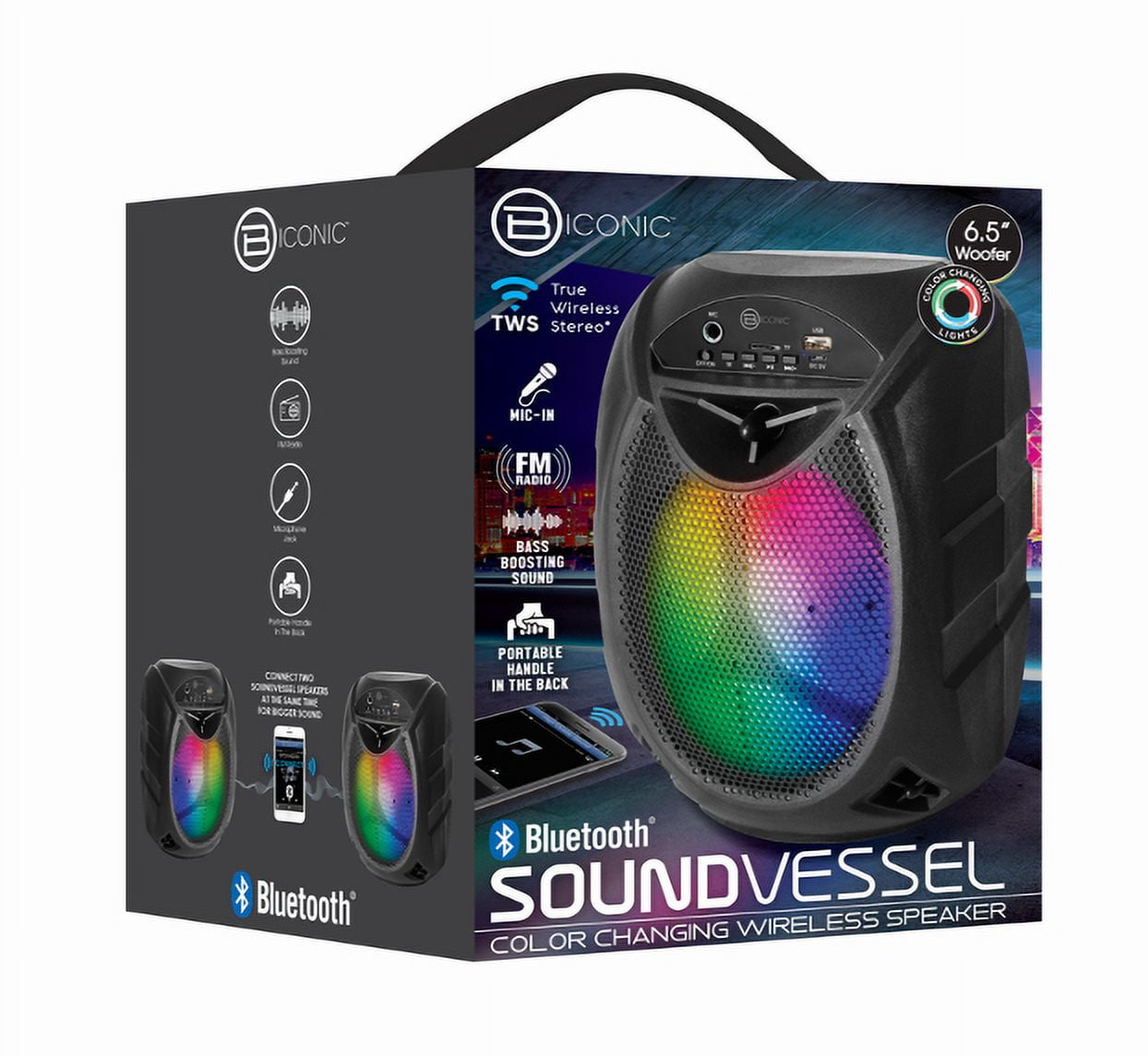Sound Vessel Wireless Color Changing Wireless Speaker 6.5" Bluetooth ...