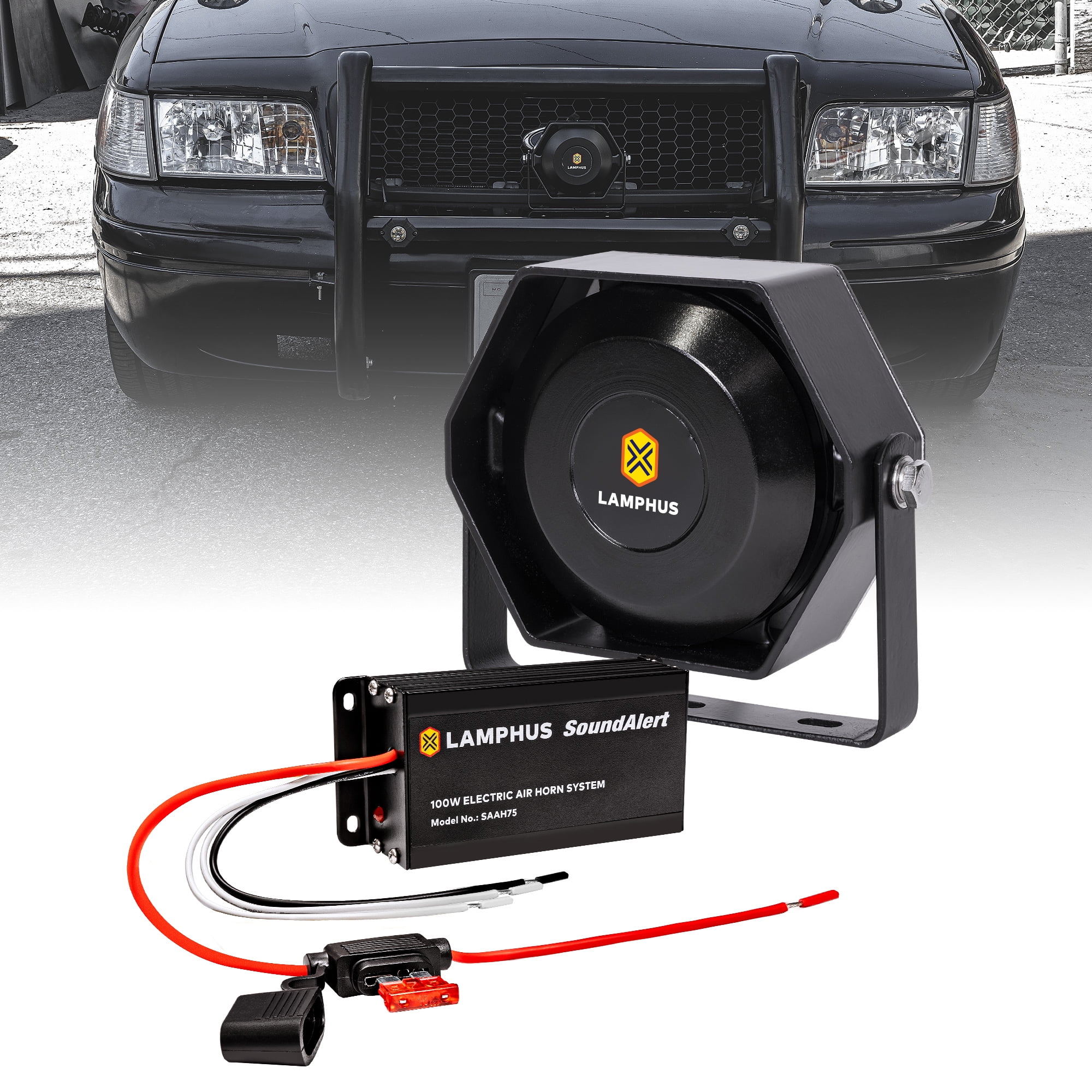 SoundAlert 100W Air Horn Amplifier Kit for Emergency Vehicles, Trucks ...