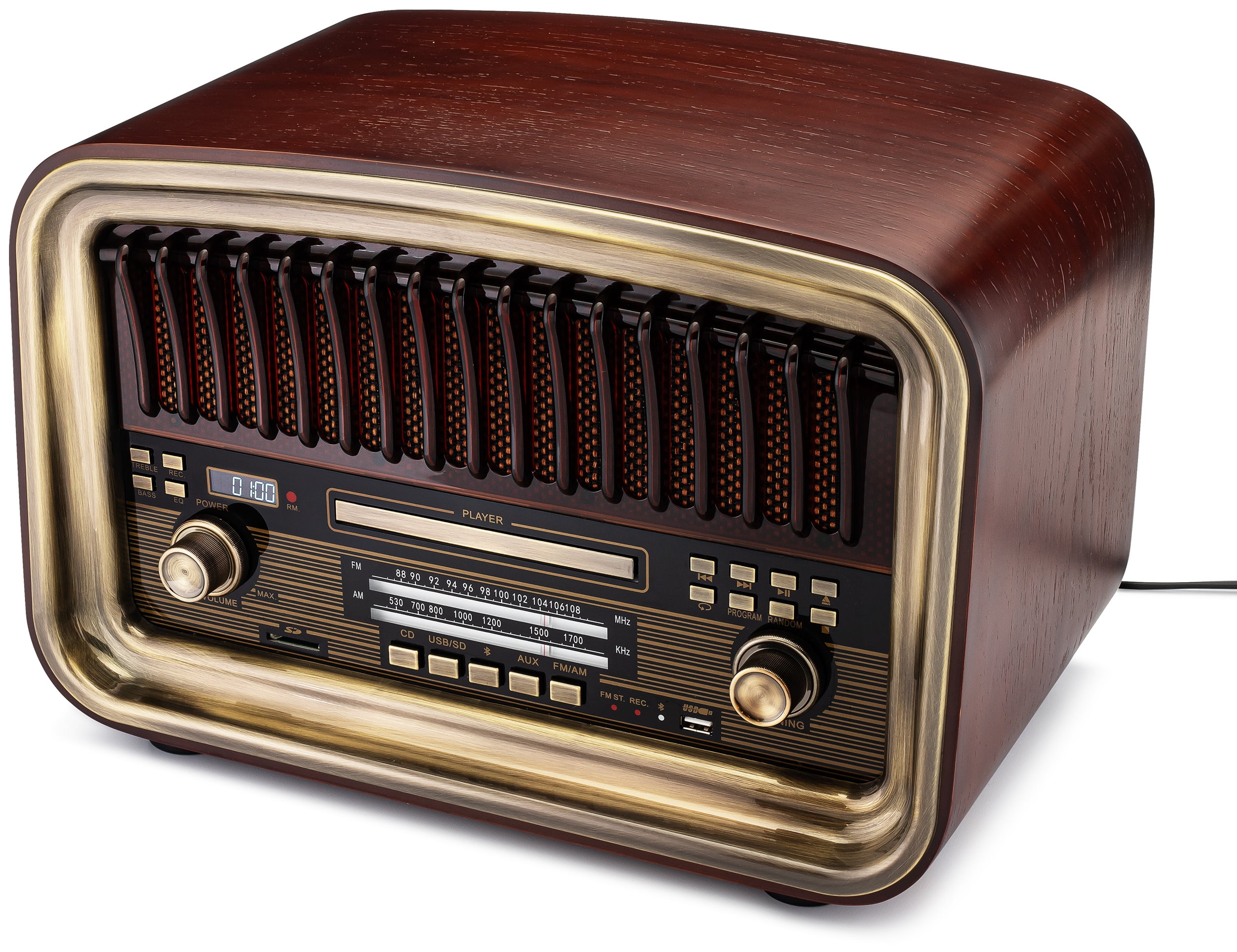SoundBeast All-in-One AM/FM Radio with CD Player, Bluetooth Input, USB ...