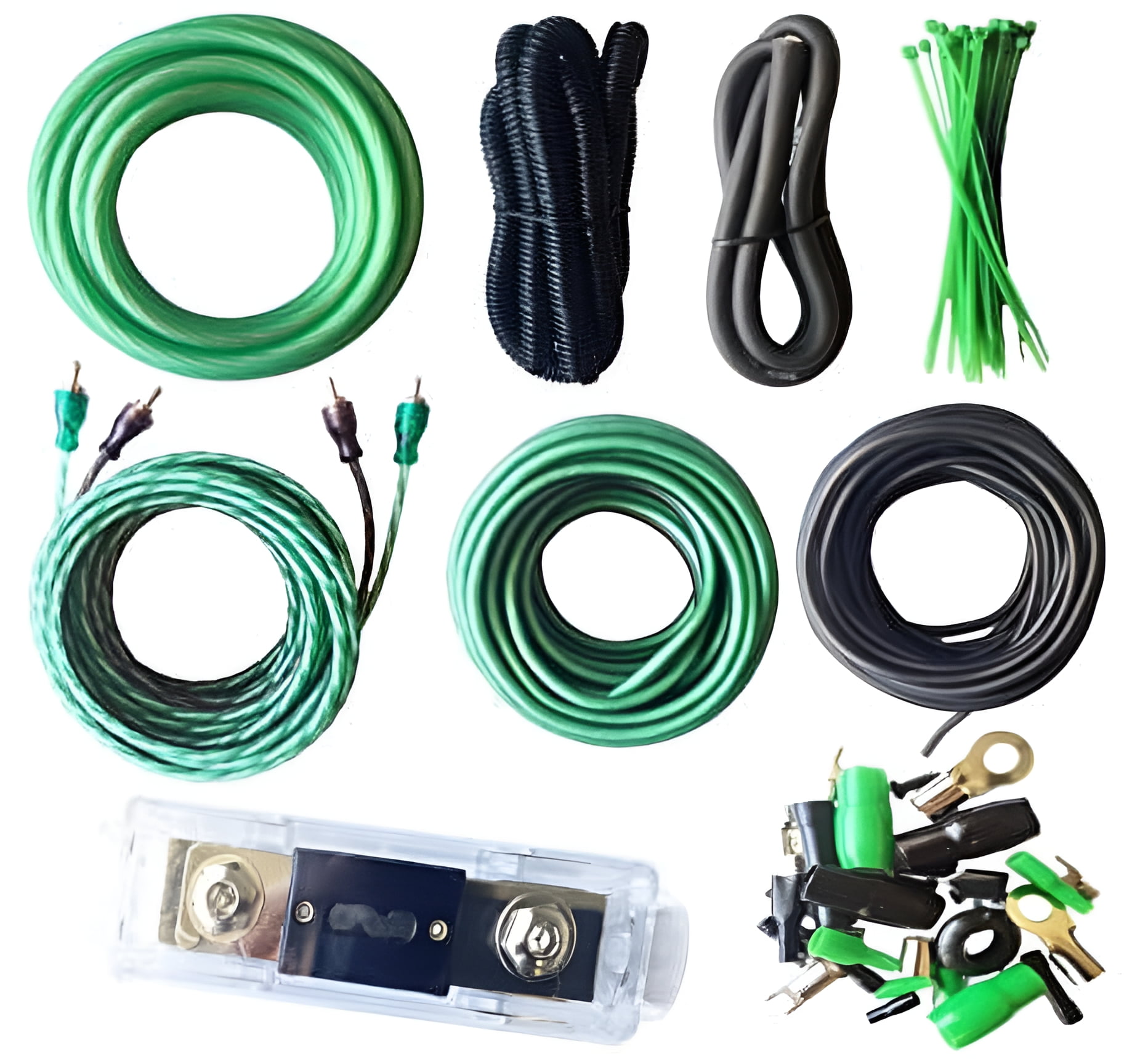 SoundBox 4 Gauge Amp Kit, 5000W Amplifier Install Wiring Cables, ANL ...