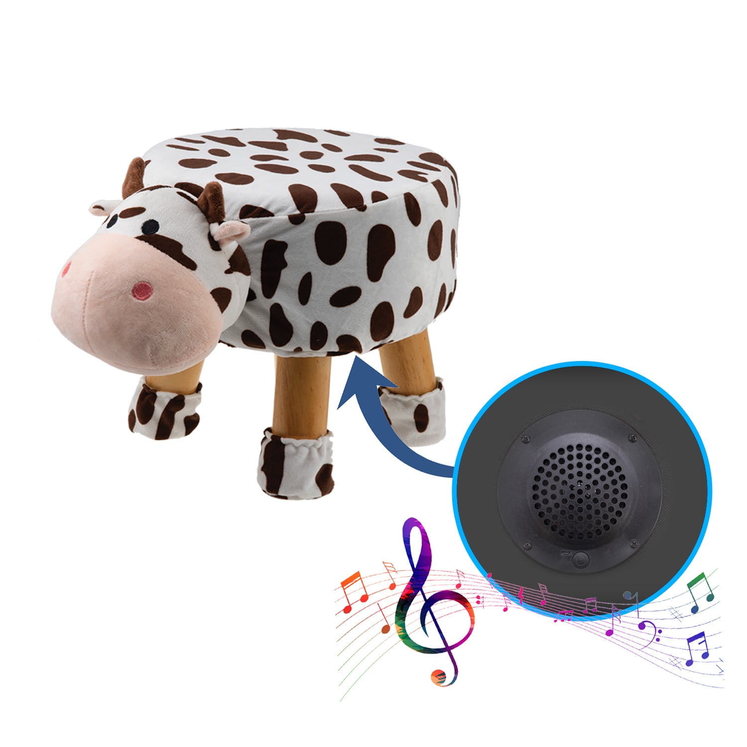 SoundCritter 12" Kid's Furniture Plush Animal Stool w/ Built-in Speaker ...