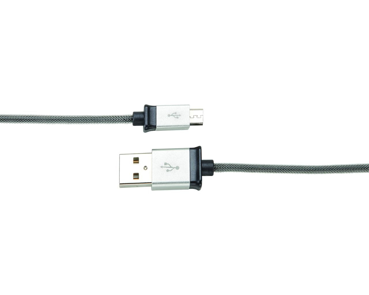SoundLogic XT Indestructible Micro-USB to USB Charging Cable, Silver ...