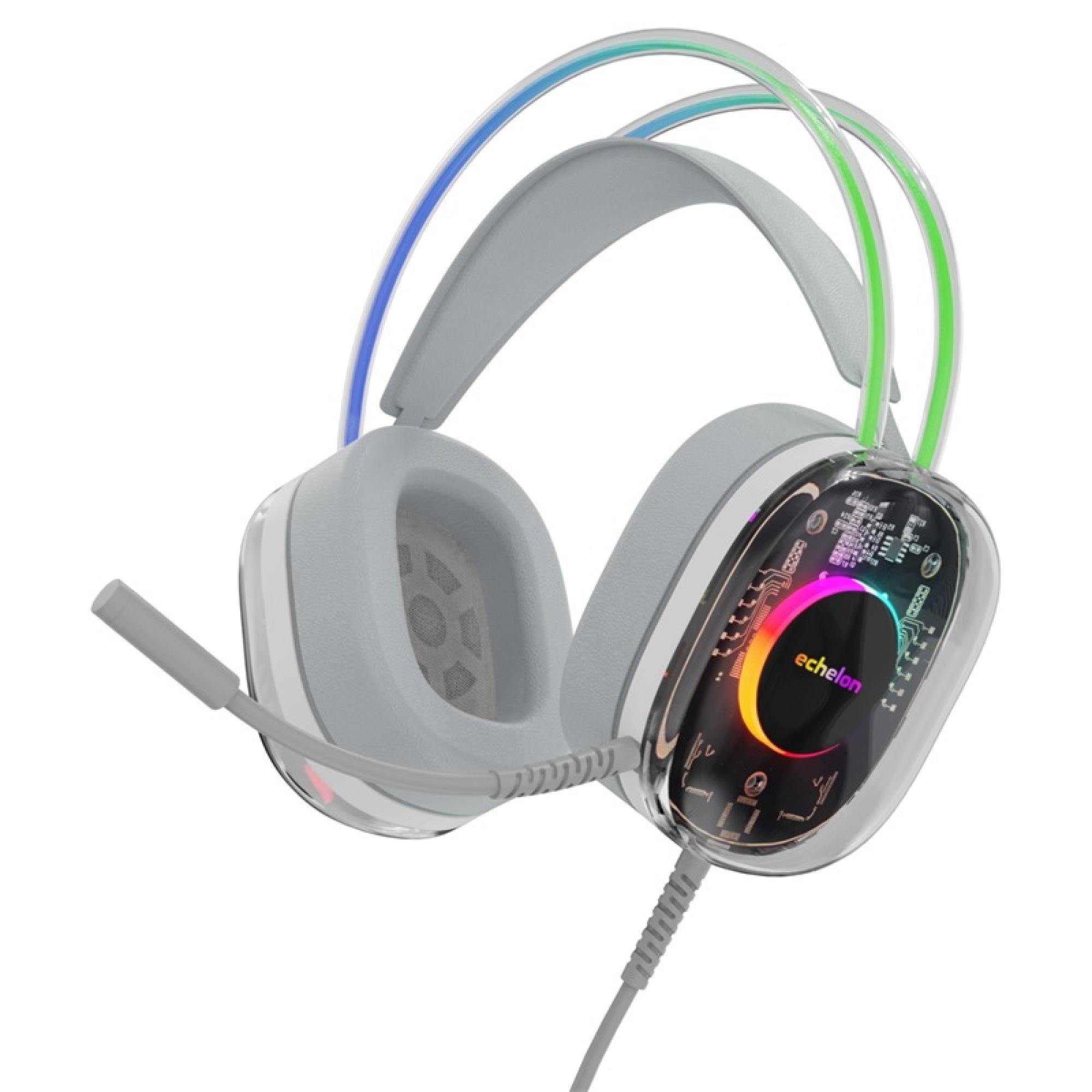 SoundScape RGB Gaming Headset – See-Through Design, USB-C Wired, Built ...