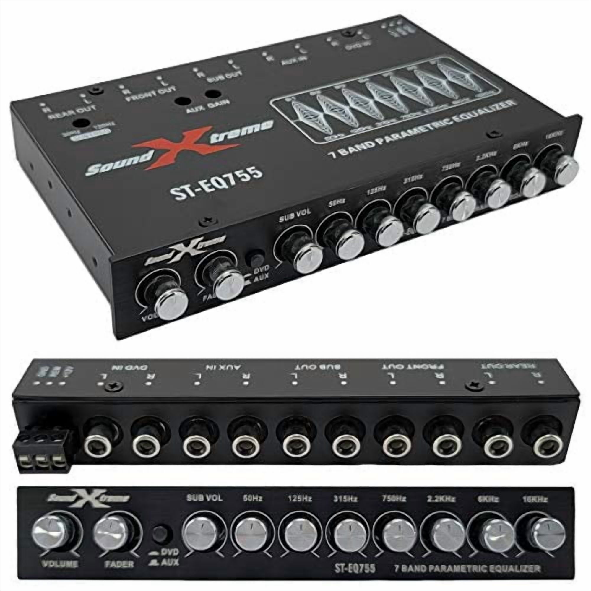 SoundXtreme ST-EQ755 1/2 Din 7 Car Audio Parametric Equalizer EQ with ...