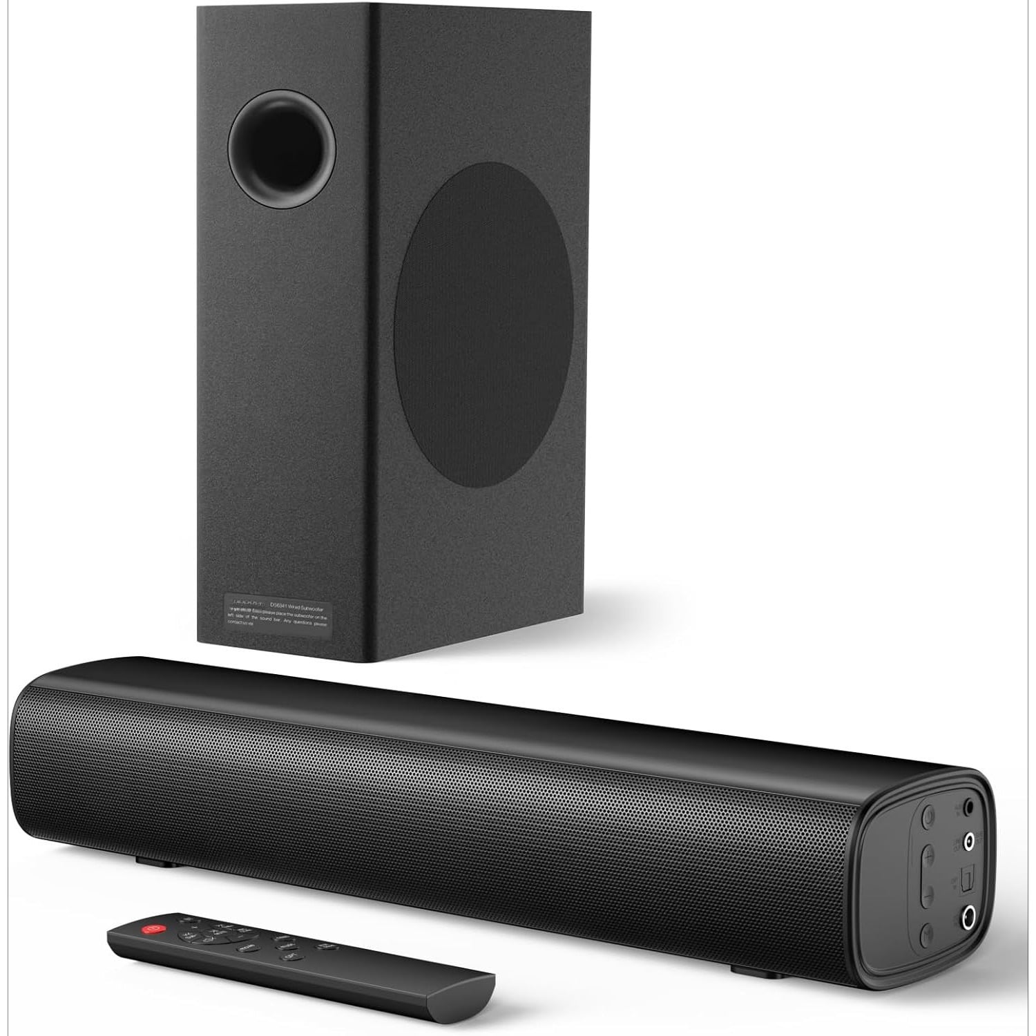 Soundbar with 4'' Subwoofers - 70W Rounded-Edge Subwoofer & Compact ...