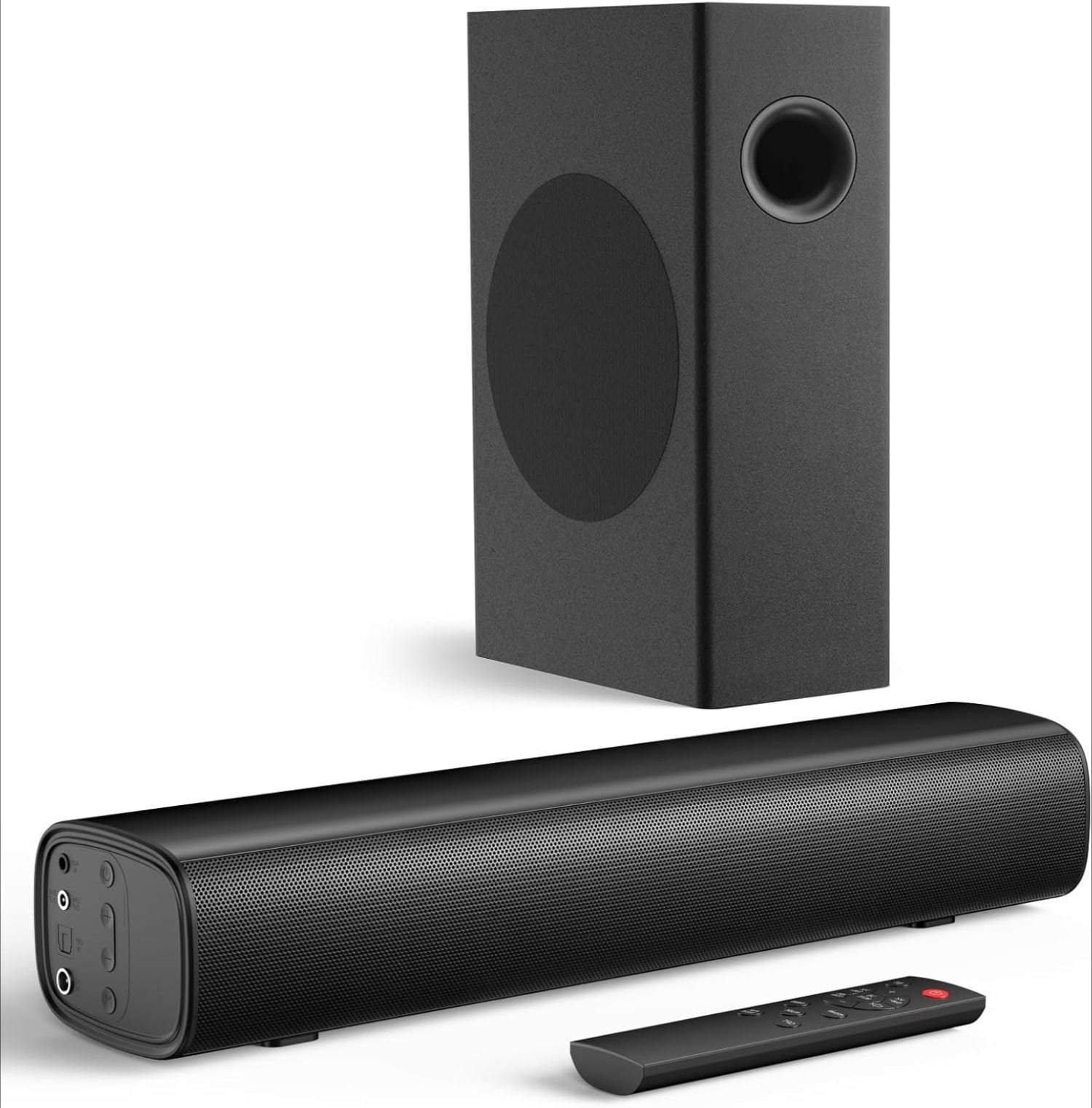 Soundbar with 4'' Subwoofers - 70W Rounded-Edge Subwoofer & Compact ...