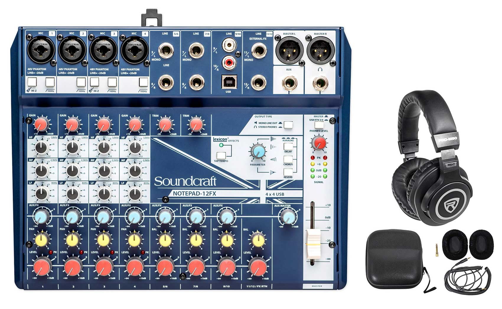 Soundcraft Notepad-12FX 12-Channel Mixer w/USB I/O + Effects + Studio ...