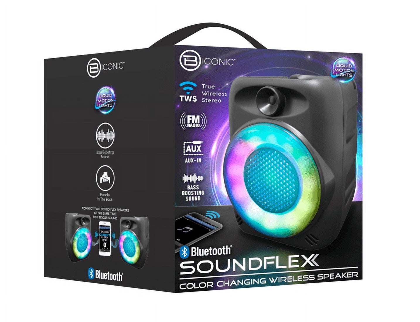Soundflex Biconic Color Changing Wireless Speaker 5" Bass Boosting ...