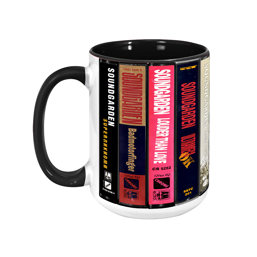 Soundgarden Albums Cassette Collection Retro Black Accent Mug 80's Rock ...