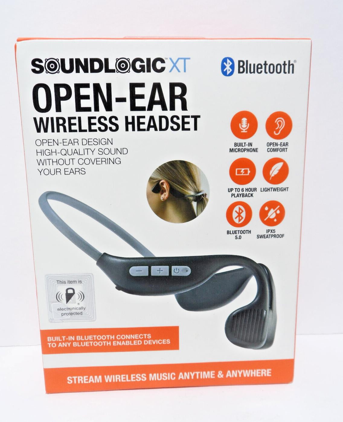 Soundlogic Open-Ear Wireless Headset, Black - Walmart Business Supplies