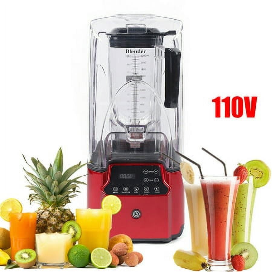 2200W Professional Countertop Blender with Soundproof Cover, Smoothie ...