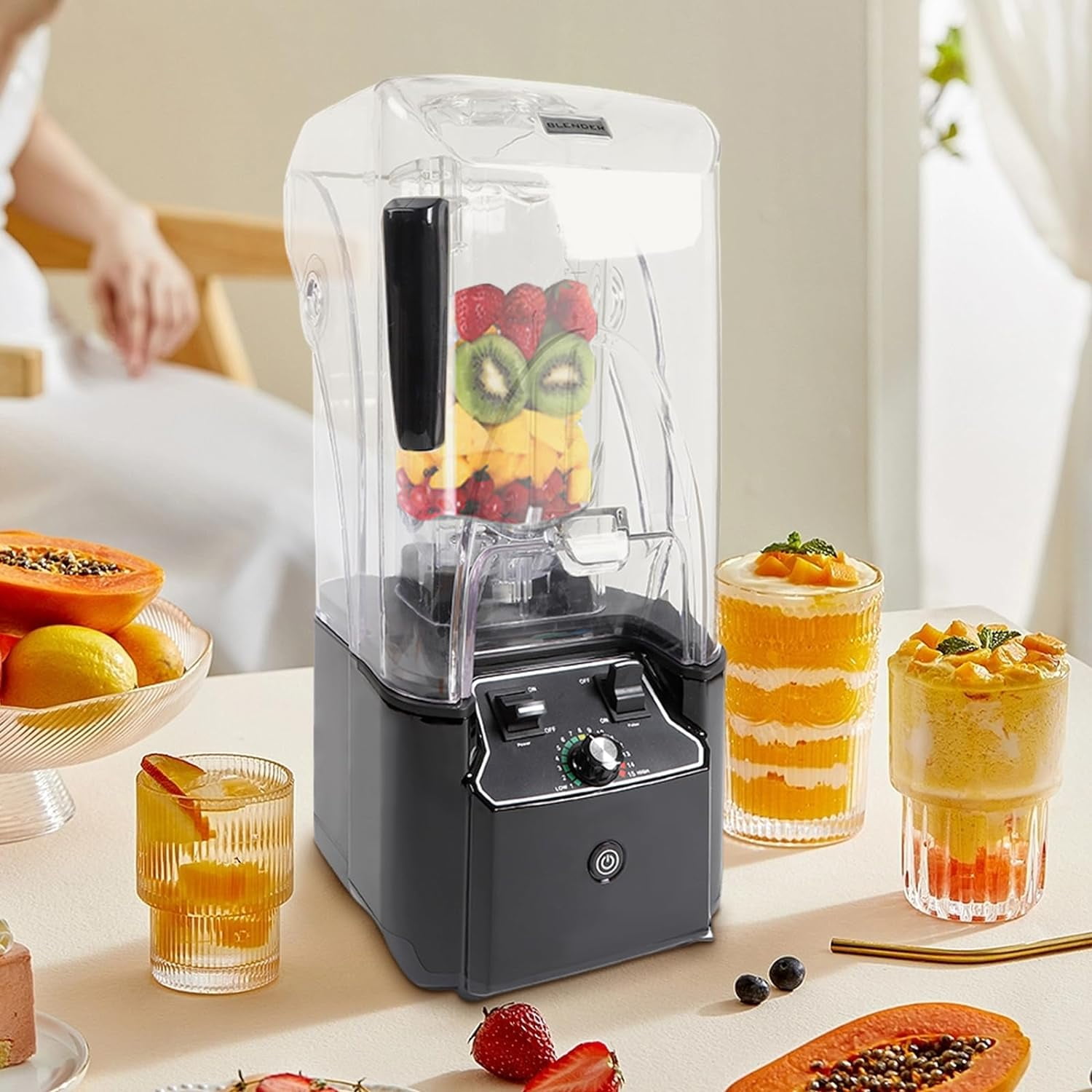 Soundproof Cover Blender With Shield Quiet Sound Enclosure 2200W ...