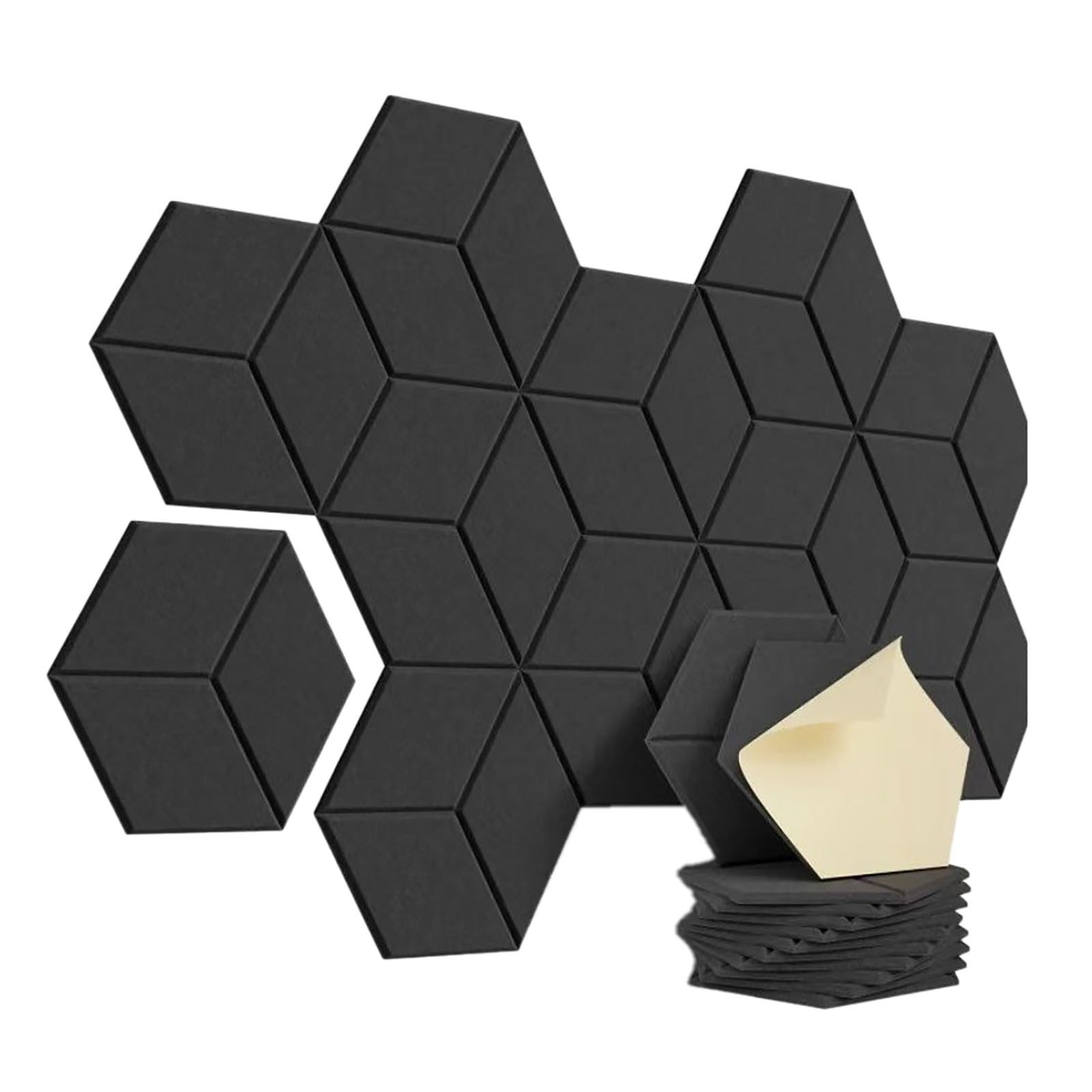 Soundproof Wall Stickers, Hexagon Acoustic Panels, Self-Adhesive ...