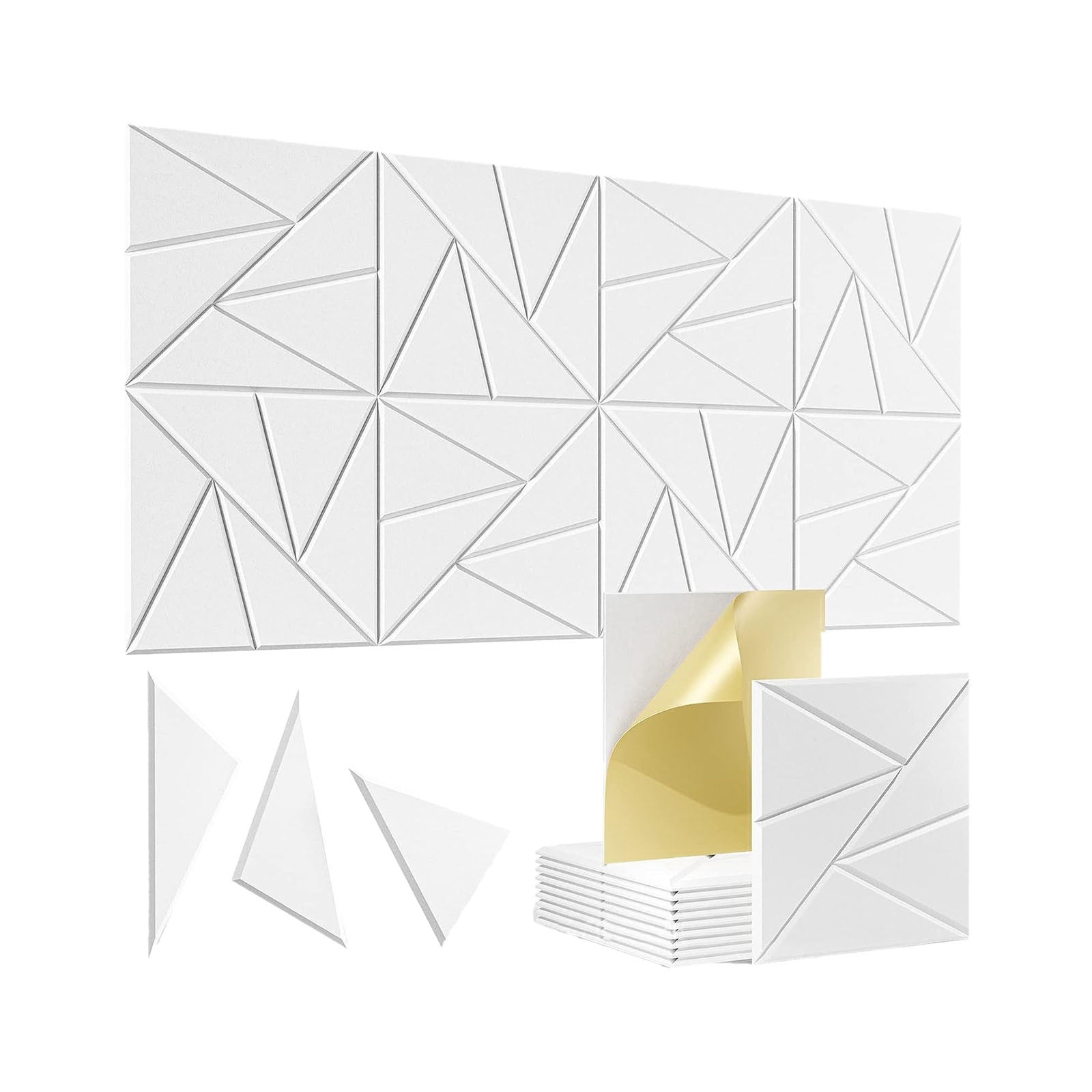 Soundproof Wall Stickers - Polyester Fiber Acoustic Panels, Peel-and ...