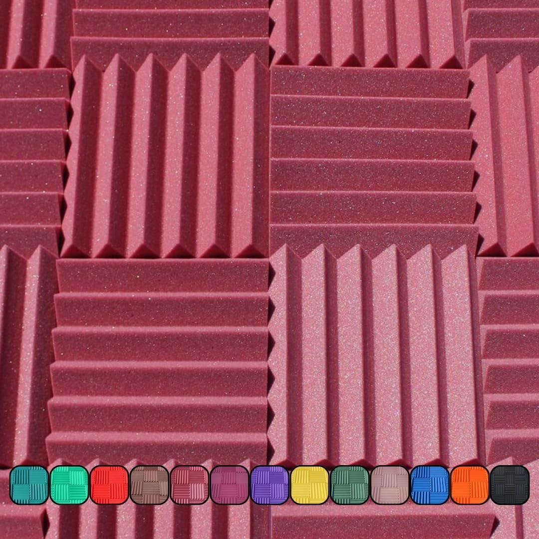 Soundproofing Acoustic Studio Foam - Burgundy Color - Wedge Style ...