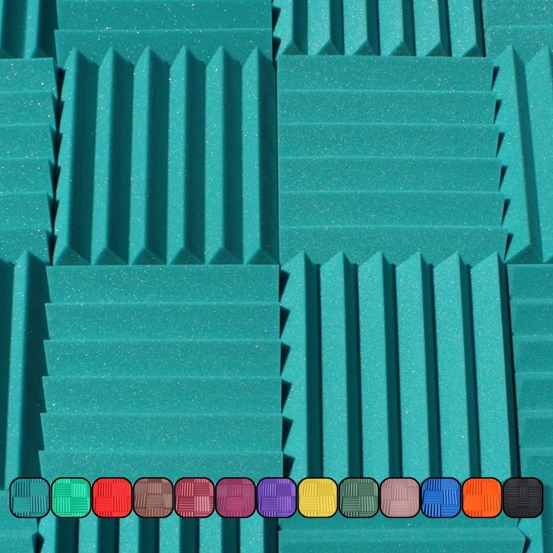 Soundproofing Acoustic Studio Foam - Teal Color - Wedge Style Panels 12 ...