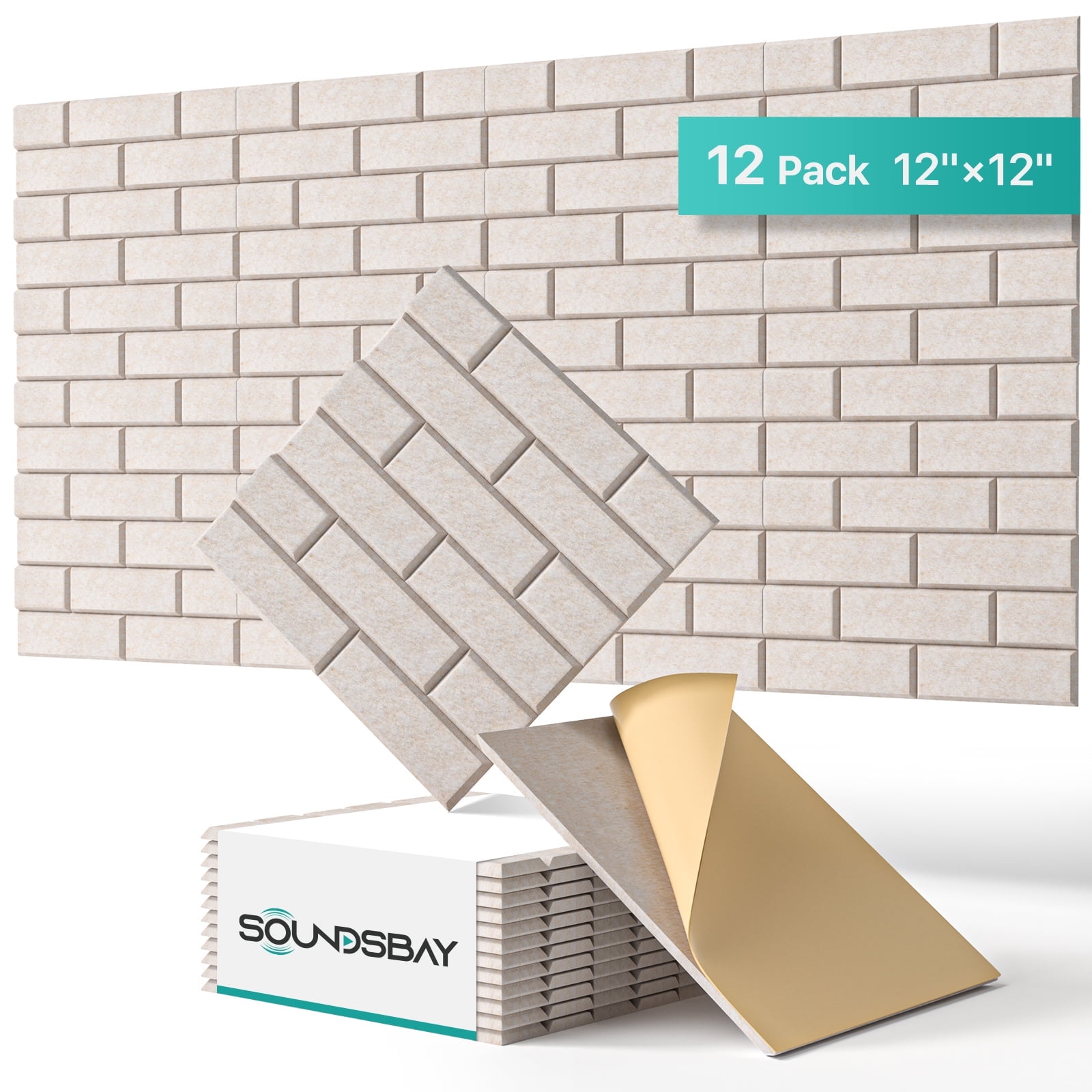 Soundsbay Acoustic Panels Sound Proofing Brick Self-Adhesive Soundproof ...
