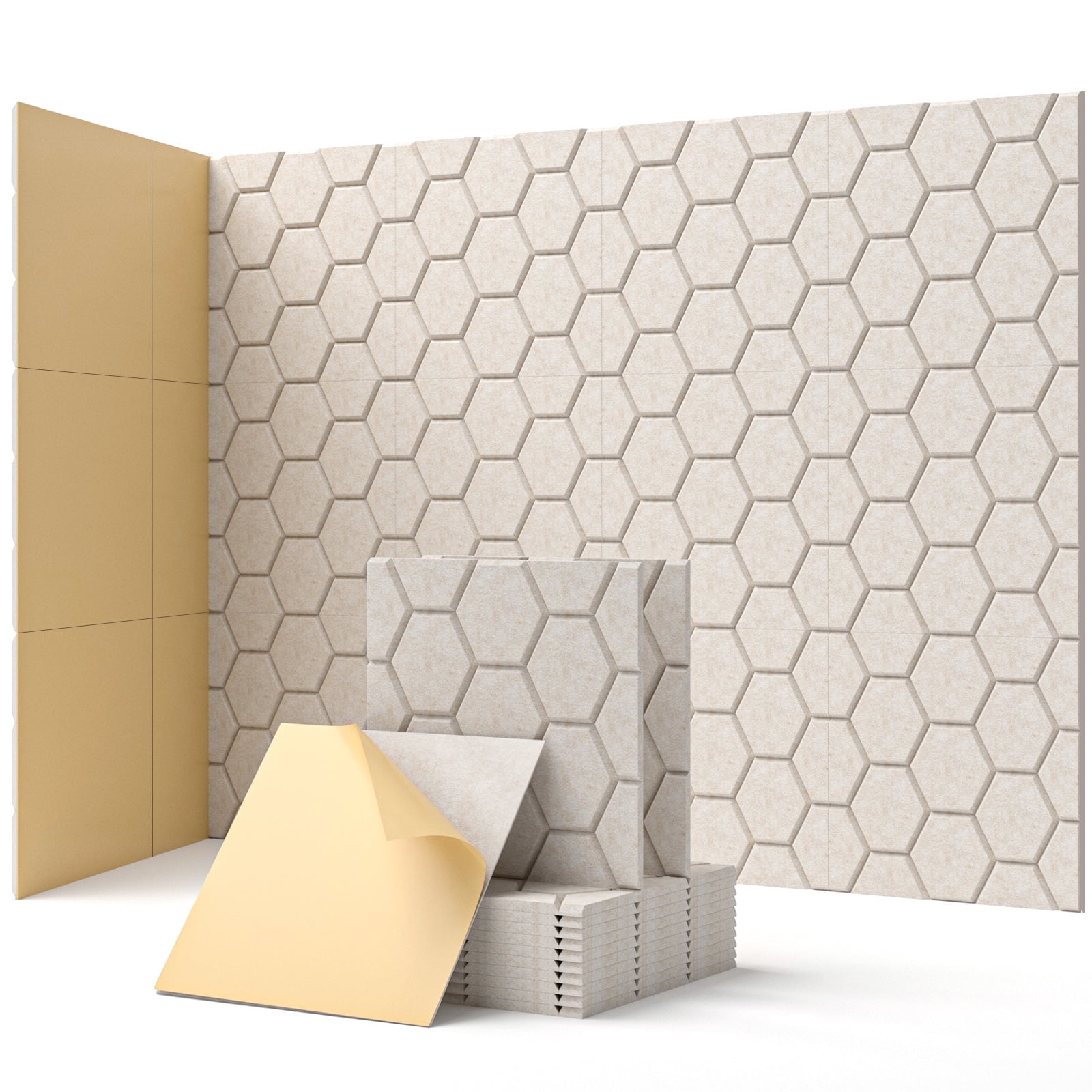 Soundsbay Sound Proofing Panels Self-Adhesive, 12 Pack Honeycomb ...