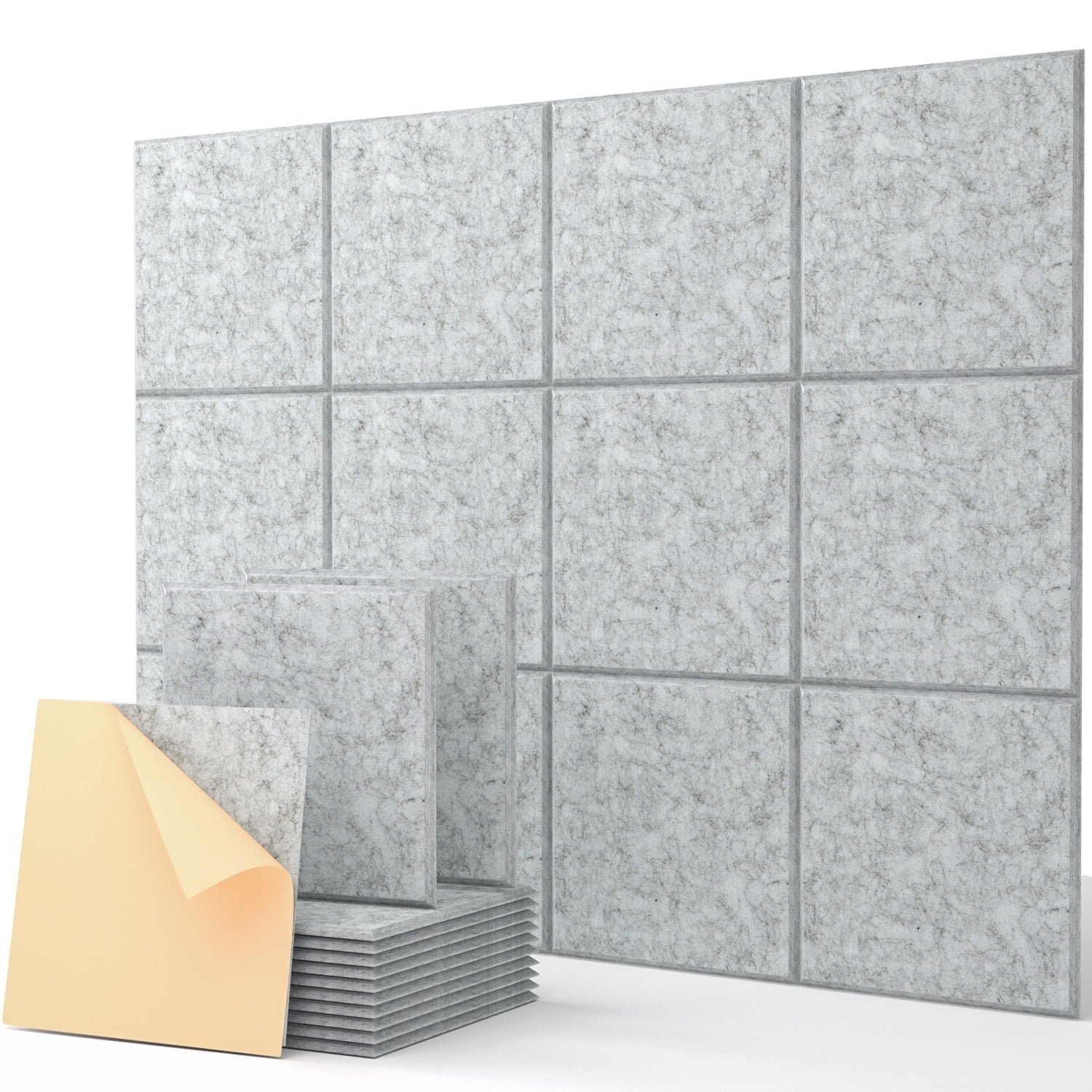 Soundsbay Soundproof Wall Panels Square Self-Adhesive Soundproof ...