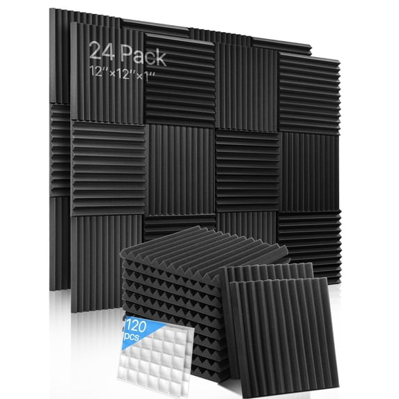 Sound Proof Foam Panels with Sticker, Wedge Acoustic Foam Panels ...